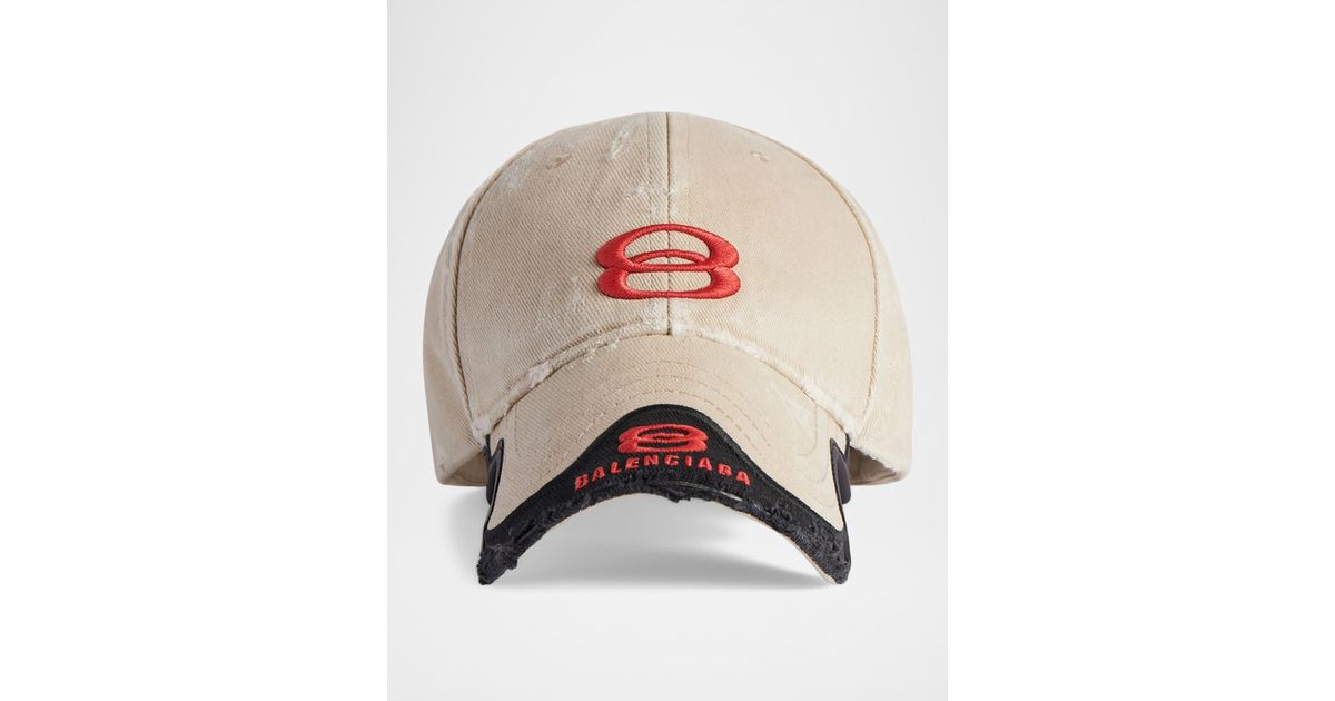 Balenciaga Double Unity Embroidered Baseball Cap in White for Men | Lyst