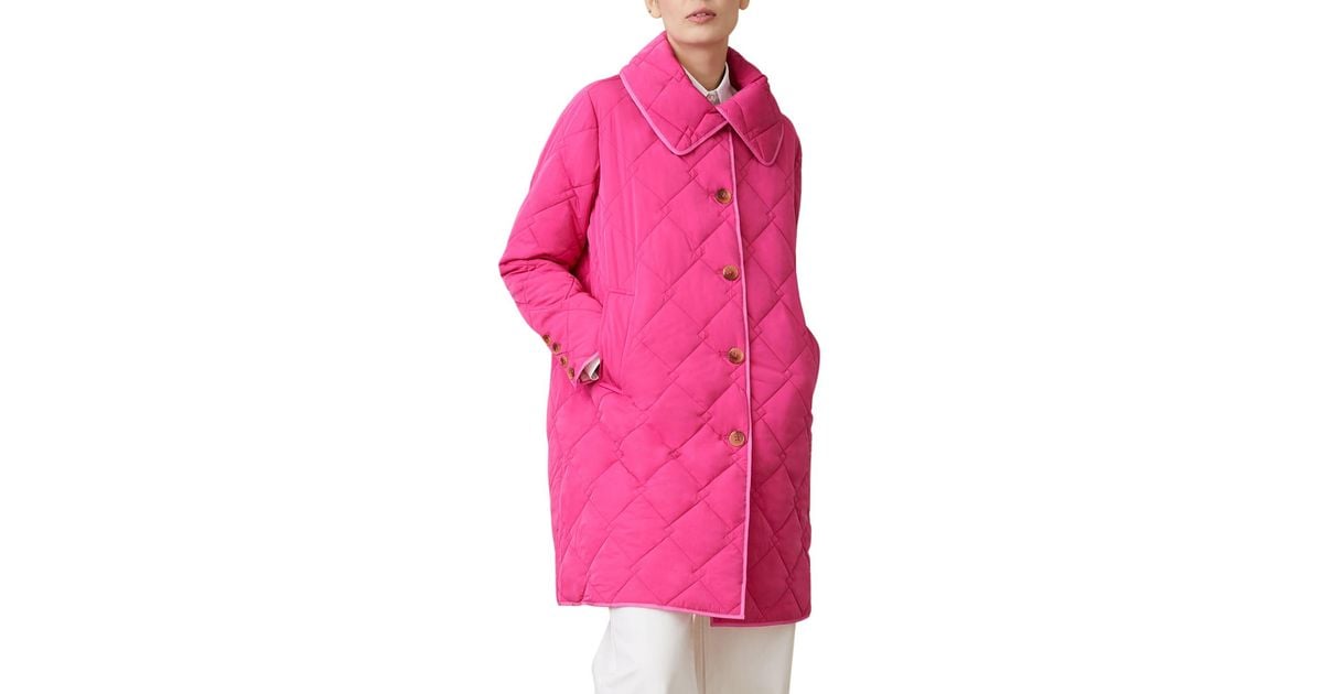 Jane Post Iconic Jane Quilted Coat in Pink | Lyst