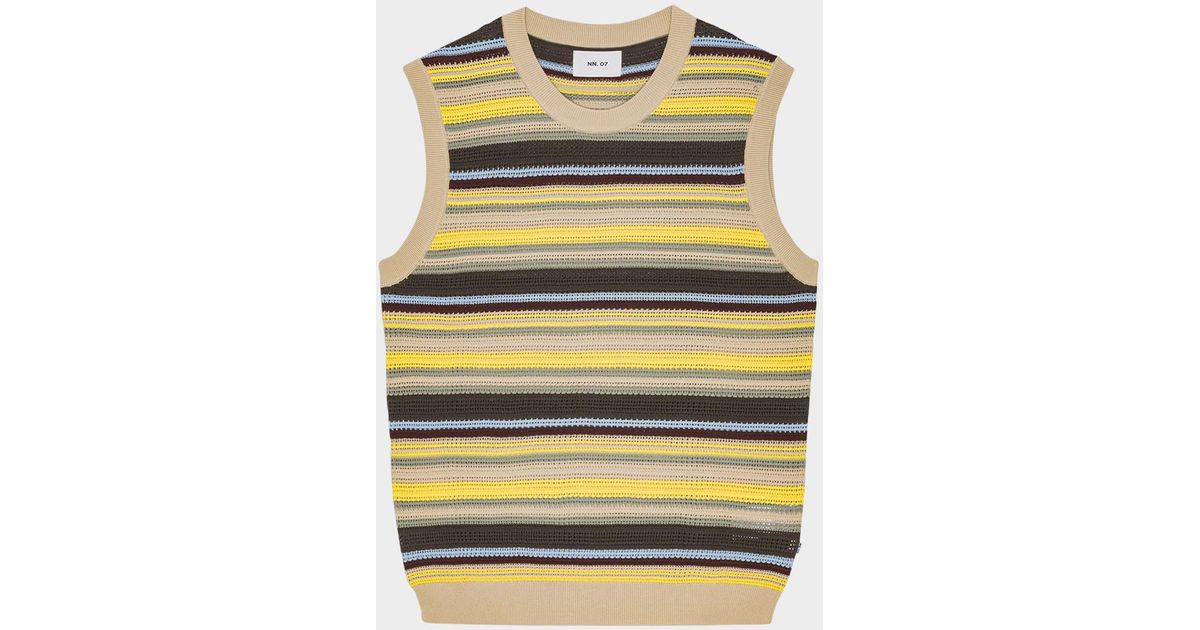 NN07 Huxley Striped Tank in Yellow for Men | Lyst