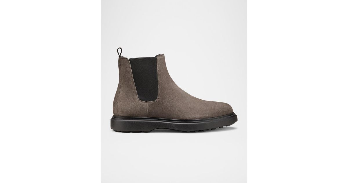 Stuart Weitzman Amos Suede Chelsea Boots in Brown for Men | Lyst