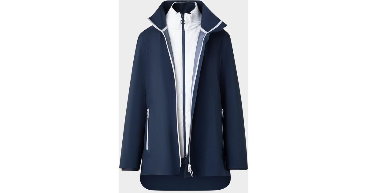 Akris Punto Quilted-Dickey Techno Parka Jacket in Blue | Lyst