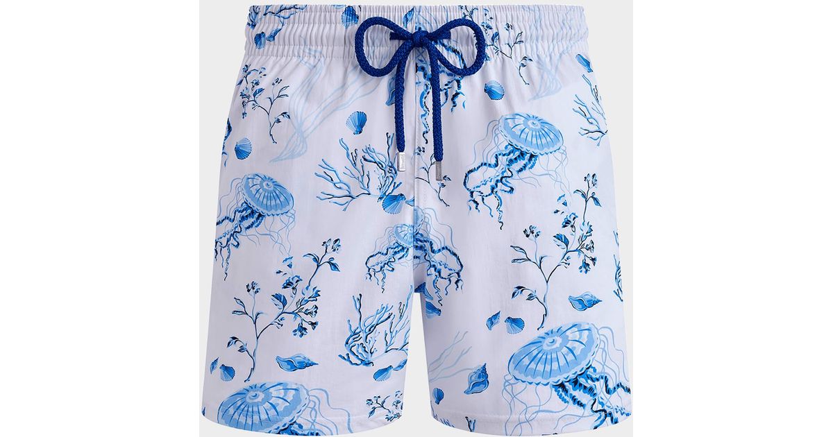 Vilebrequin Stretch Jellyfish Swim Trunks in Blue for Men | Lyst