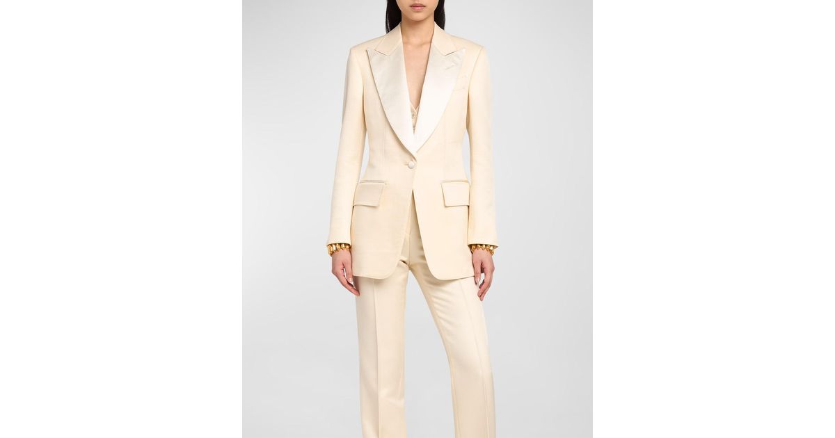 Tom Ford Lustrous Barathea Silk-Wool Single-Breasted Tuxedo Jacket in ...