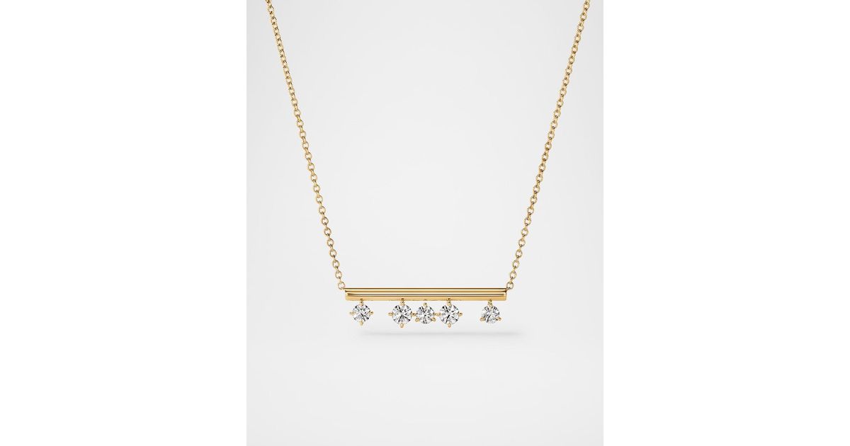 Hearts On Fire Barre 18K Floating Diamond Pendant Necklace in Metallic ...
