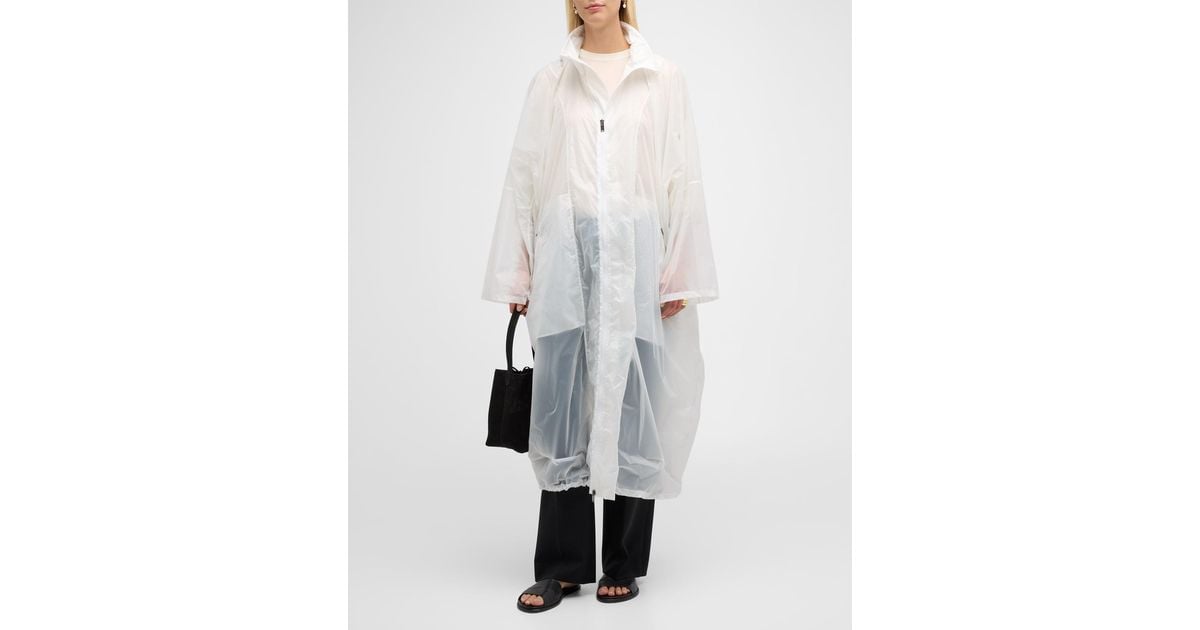 The Row Silva Oversized Long Zip Coat in White | Lyst