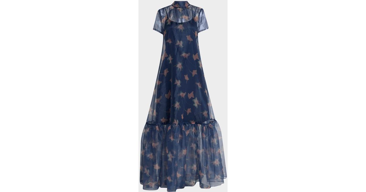 STAUD Calluna Organza Gown in Blue | Lyst