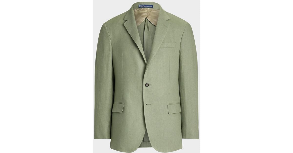 Polo Ralph Lauren Tailored Linen Suit Jacket in Green for Men | Lyst