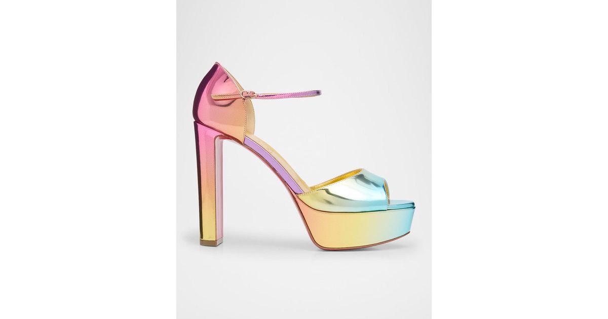 Christian Louboutin Sandaloo Iridescent Sole Platform Sandals | Lyst
