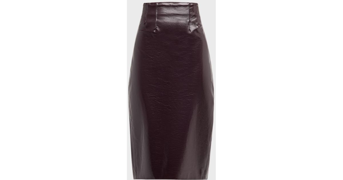 Veronica Beard Holmes Vegan Leather Pencil Skirt in Purple | Lyst