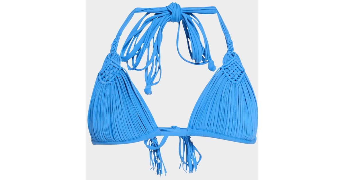 PQ Swim Mila Triangle Bikini Top in Blue | Lyst