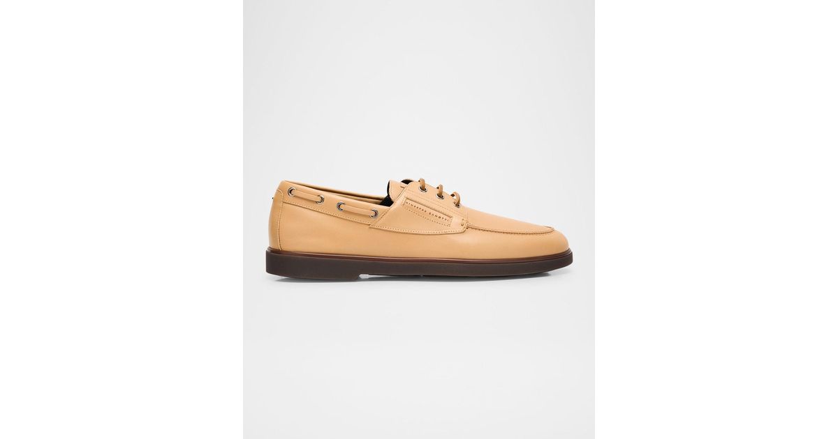 Giuseppe Zanotti Harbour Leather Boat Shoes in Brown for Men | Lyst