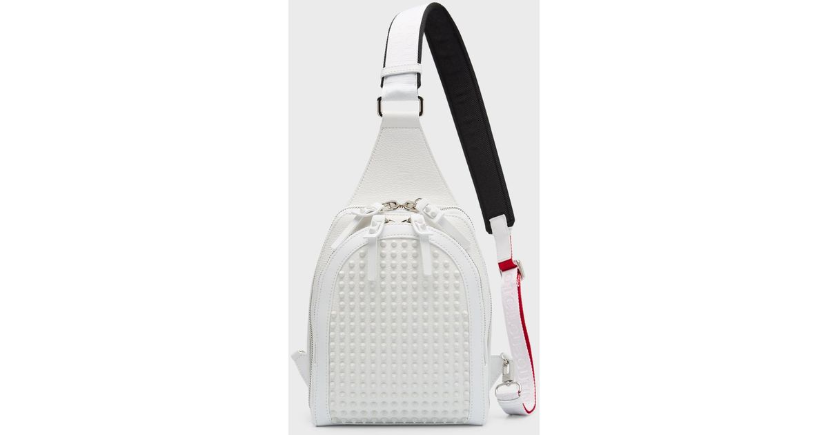 Christian Louboutin Loubifunk Spike Sling Bag in White for Men | Lyst