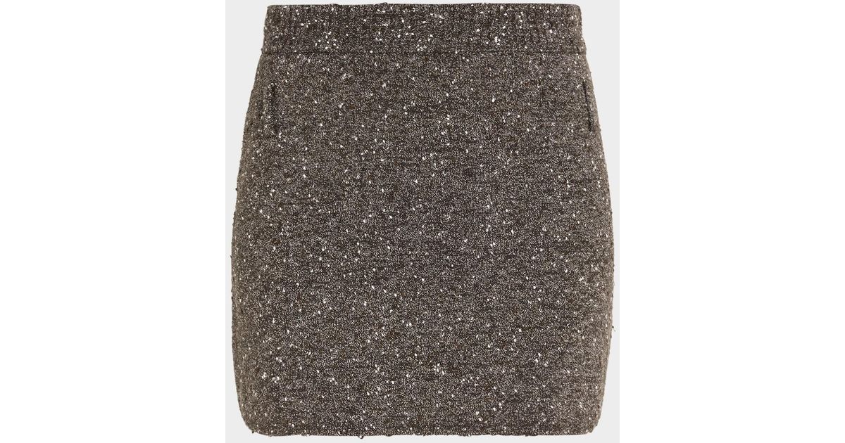 A.L.C. Stella Bouclé Tweed Mini Skirt in Gray | Lyst