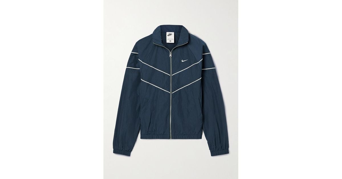 Nike Striped Shell Track Jacket in Blue | Lyst