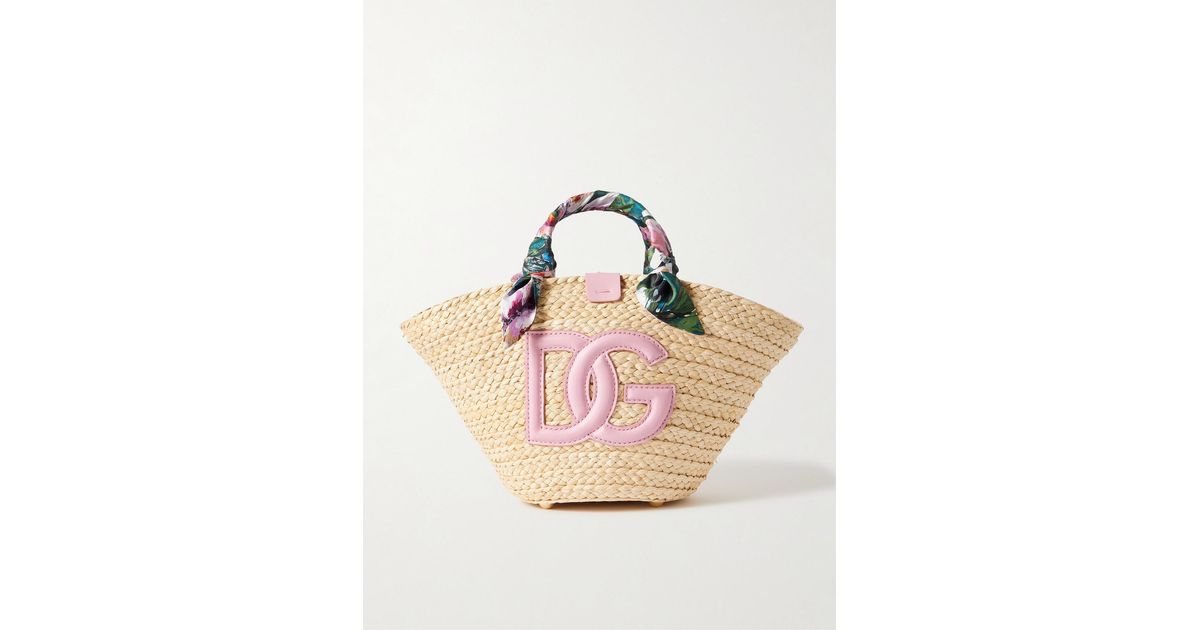 Dolce And Gabbana Kendra Small Leather And Floral Print Silk Twill