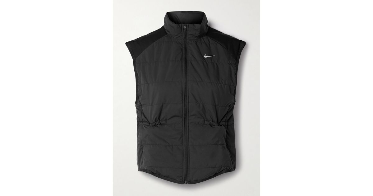 Nike Swift Quilted Therma-Fit Turtleneck Vest in Black | Lyst