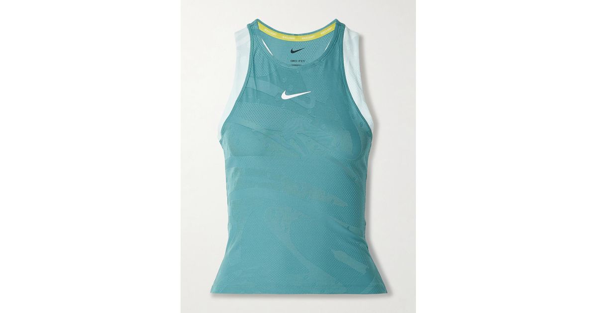 Nike Slam Dri-Fit Jacquard Tank in Blue | Lyst