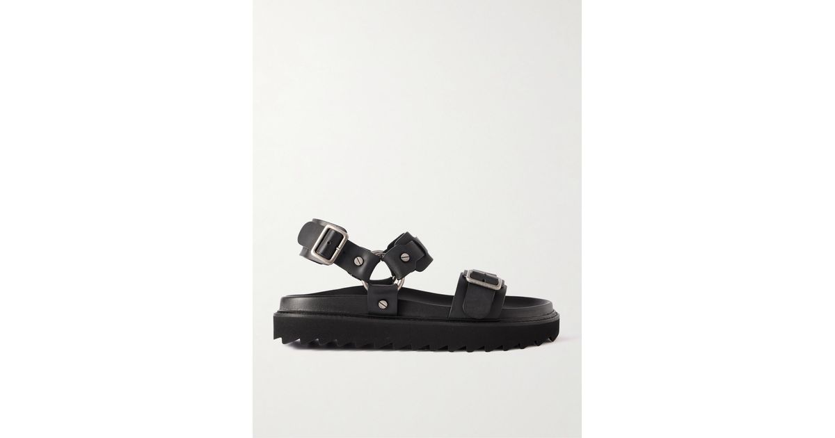 Acne Studios Embellished Leather Sandals in Black | Lyst