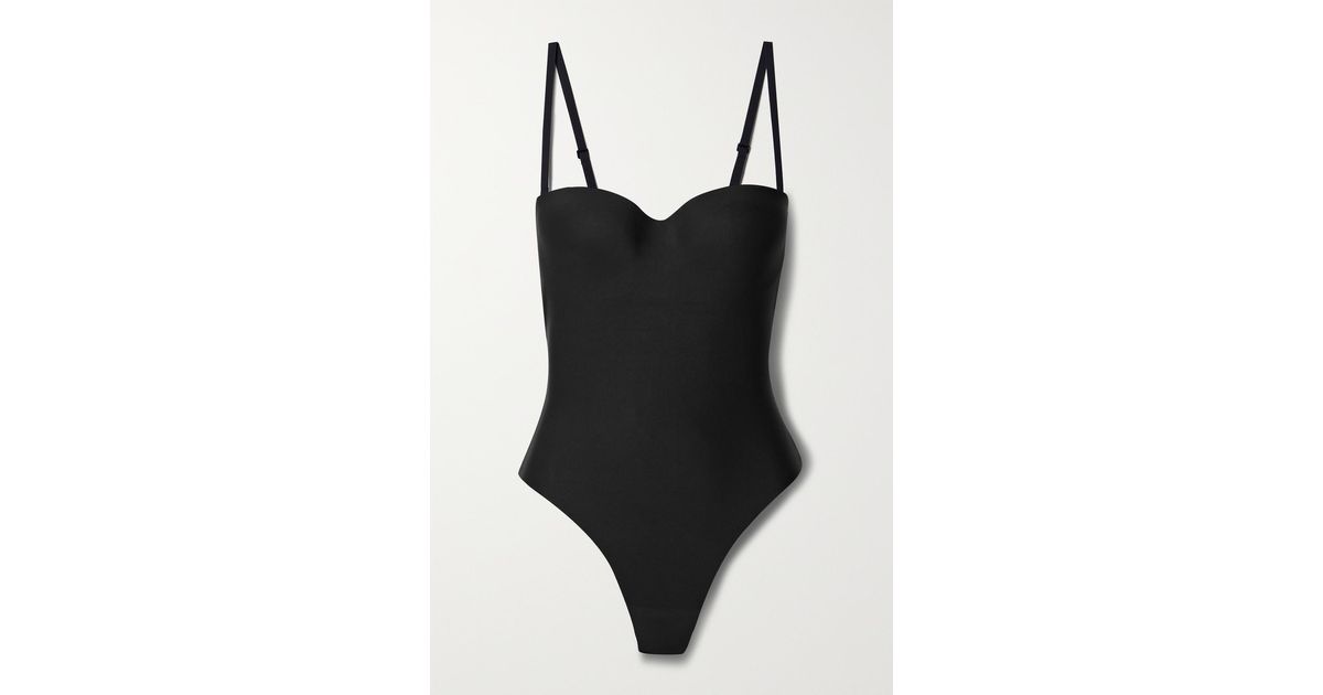 Skims Body Basics Molded Underwire Thong Bodysuit In Black Lyst