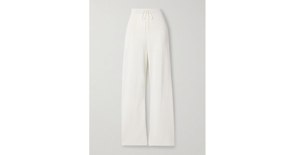 The Row Jory Linen-Blend Wide-Leg Pants in White | Lyst