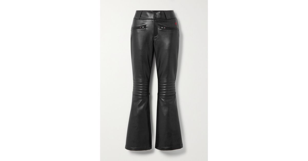 Perfect Moment Aurora Paneled Faux Leather Flared Ski Pants In Black Lyst