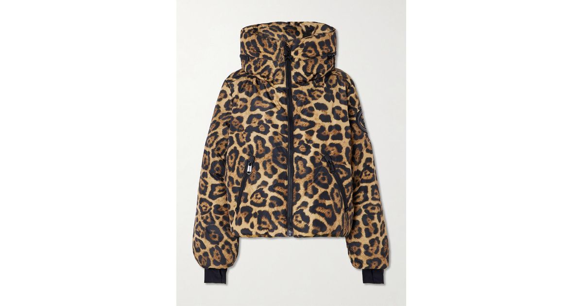 Goldbergh Pantera Leopard-Print Hooded Padded Recycled Down Ski Jacket ...