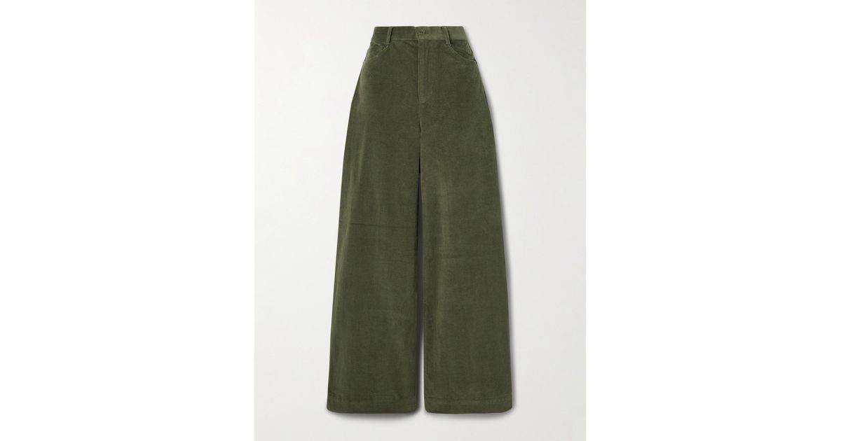Sea Carine Cotton-Blend Corduroy Wide-Leg Pants in Green | Lyst