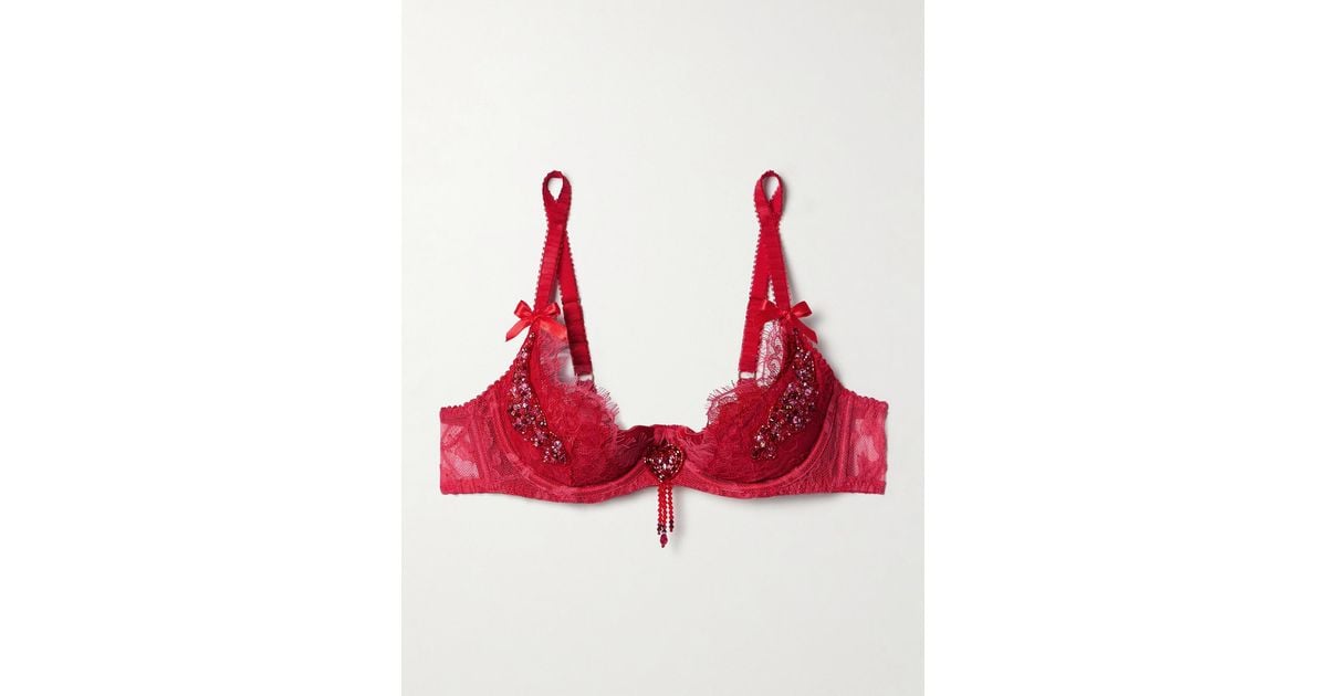 Agent Provocateur Graicelle Embellished Leavers Lace And Stretch-Silk ...