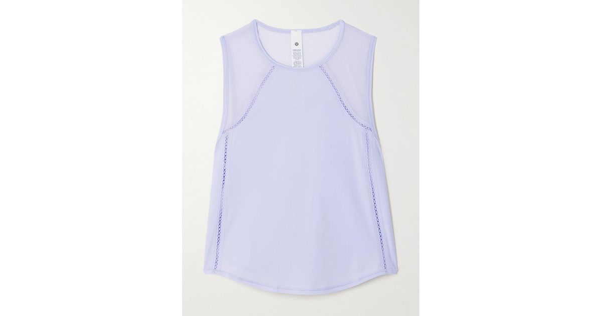 lululemon Sculpt Lace-Trimmed Stretch-Jersey And Mesh Tank in Purple | Lyst
