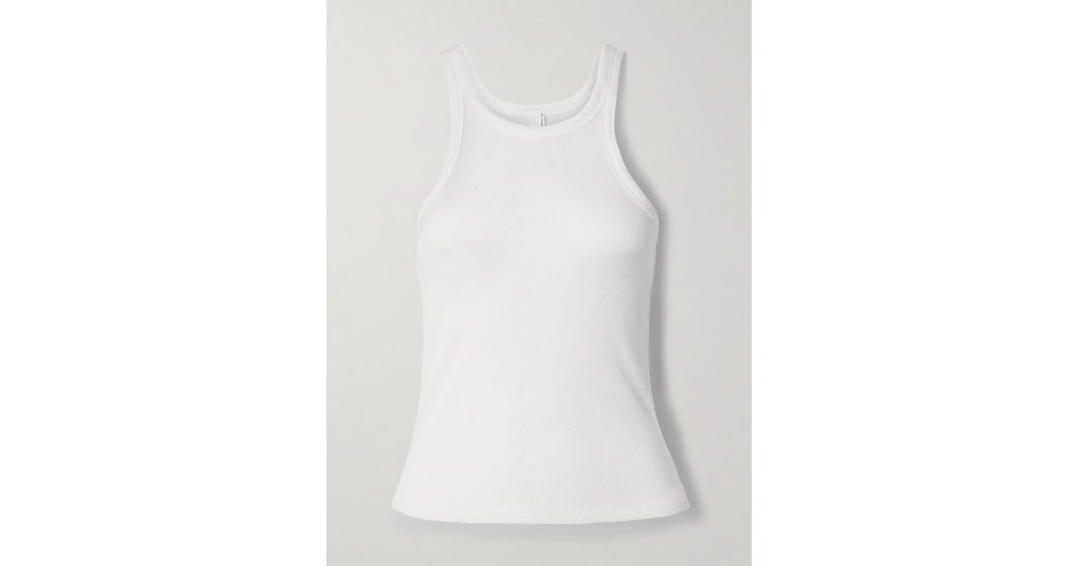 Skims Sheer Stretch-Jersey Tank in White | Lyst