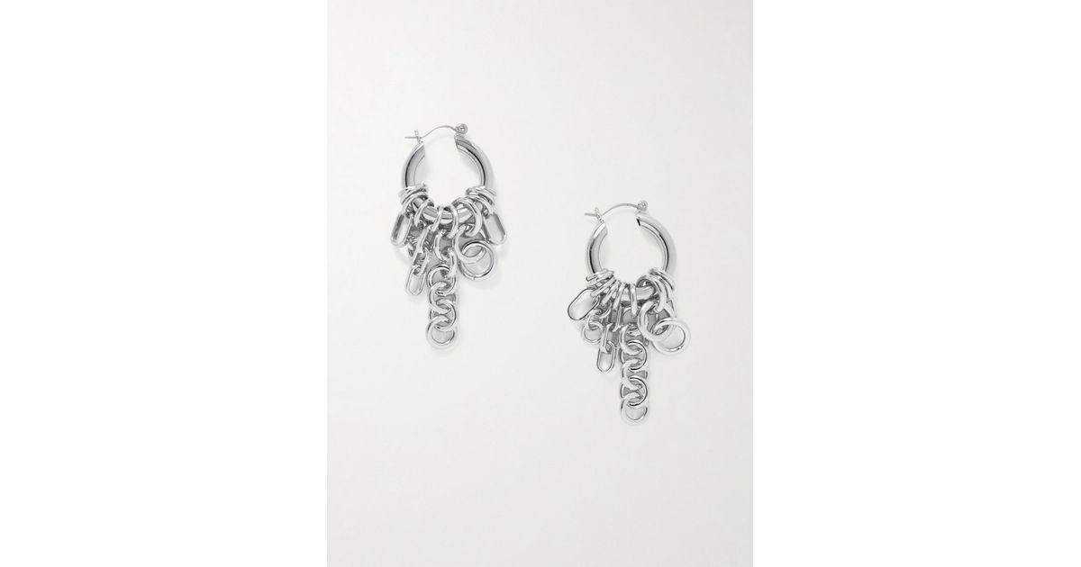 Laura Lombardi Sabbia Platinum-Plated Hoop Earrings in Metallic | Lyst