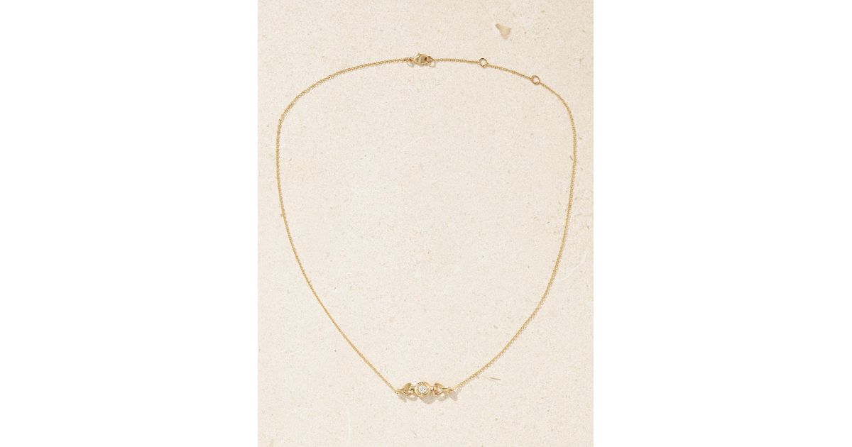STONE AND STRAND Silvia 14-Karat Diamond Necklace in Natural | Lyst