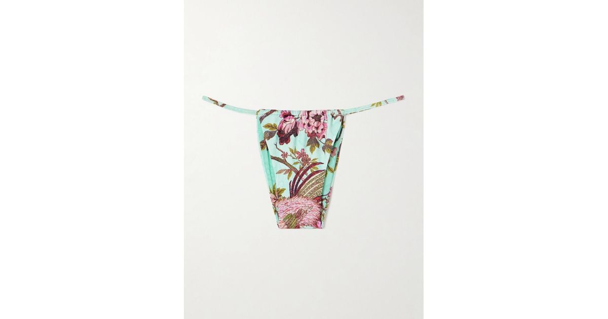 Skims Roberto Cavalli Signature Swim String Bikini Bottom in White | Lyst