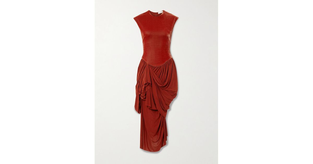 Zimmermann Memento Drape Dress in Red | Lyst UK
