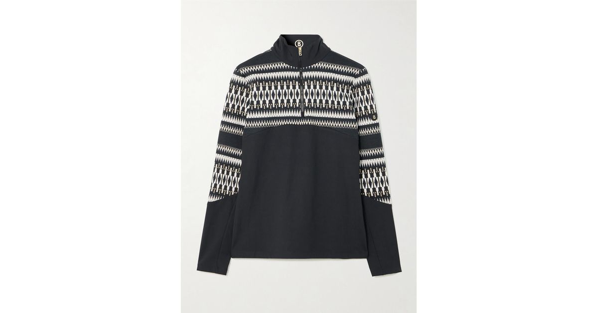 Bogner Jelissa Fair Isle Jacquard-Trimmed Stretch-Jersey Base Layer in ...