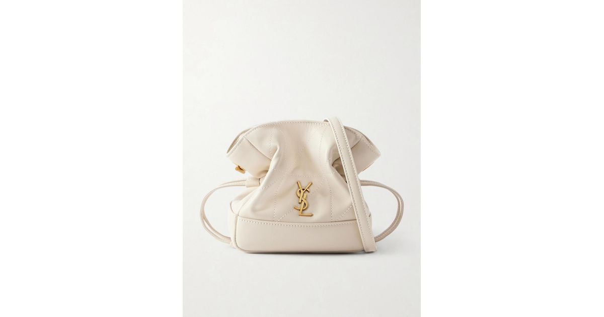 Saint Laurent Jamie Mini Quilted Leather Shoulder Bag in Natural | Lyst