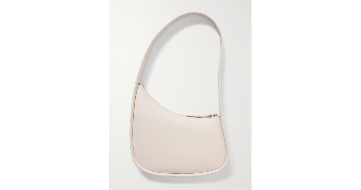 The Row Half Moon Leather Shoulder Bag in Natural | Lyst