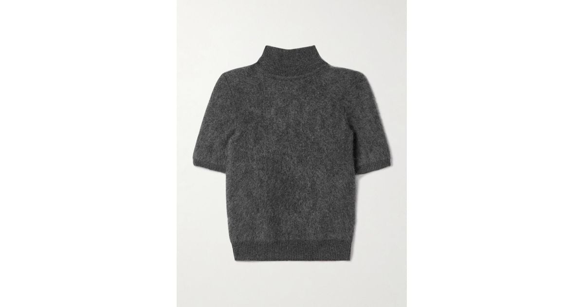 Adam Lippes Ari Brushed-Cashmere Turtleneck Sweater in Grey | Lyst UK