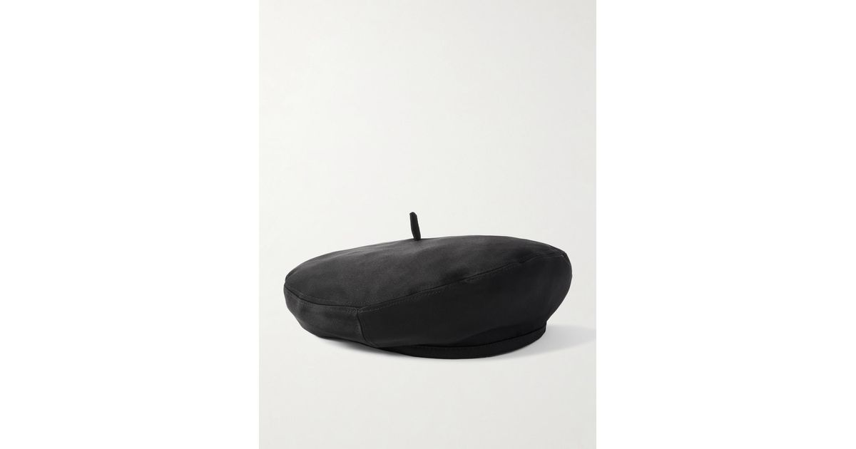 Loro Piana Anna Washed-Silk Beret in Black | Lyst UK