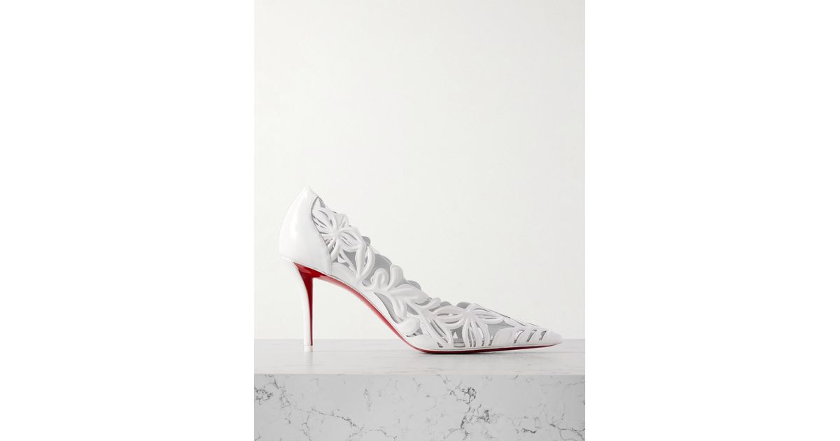 Christian Louboutin Apostropha Petunia 80 Leather And Pvc Pumps in ...