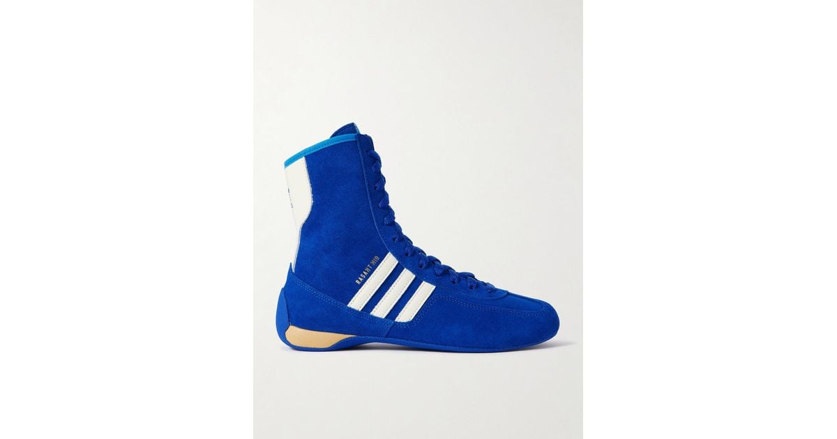 adidas Originals Rasant Mid Leather-Trimmed Suede Sneakers in Blue | Lyst