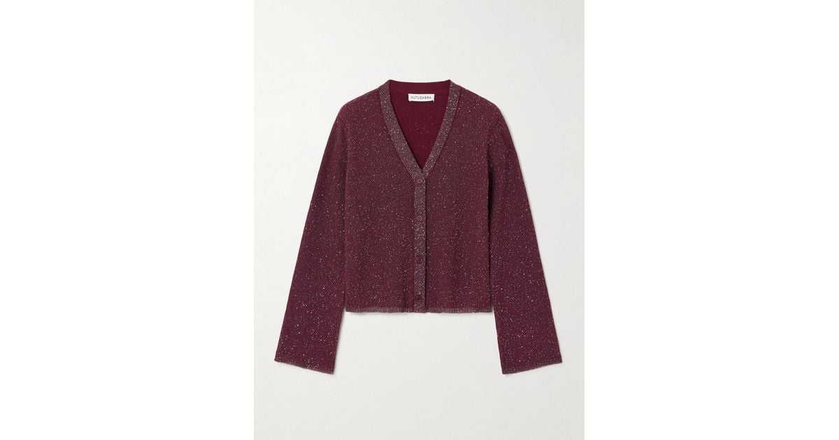 Altuzarra Taylor Sequin-Embellished Knitted Cardigan in Purple | Lyst UK
