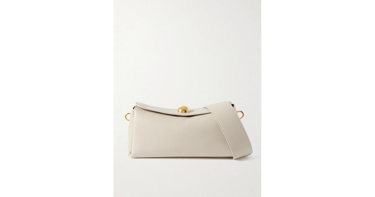 Ami Paris Carousel Leather Shoulder Bag in Natural | Lyst