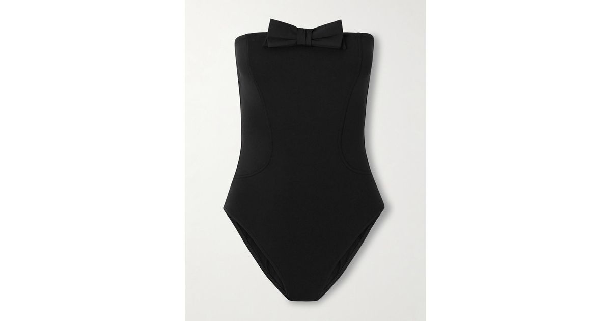 Eres Dress Code Bow-Detailed Strapless Swimsuit in Black | Lyst UK