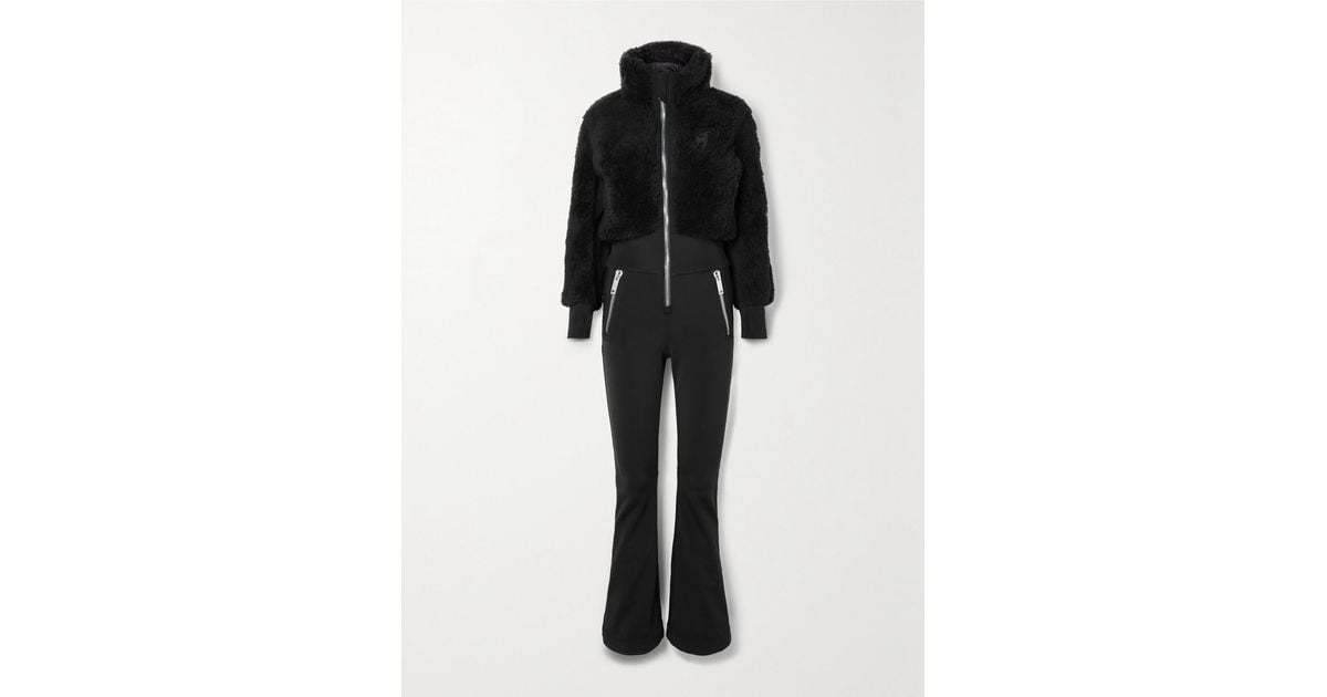 Toni Sailer Eva Faux Shearling-Trimmed Ski Suit in Black | Lyst UK