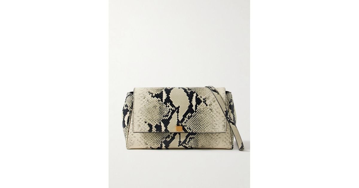 KHAITE Audrey Snake-Effect Leather Shoulder Bag in Natural | Lyst