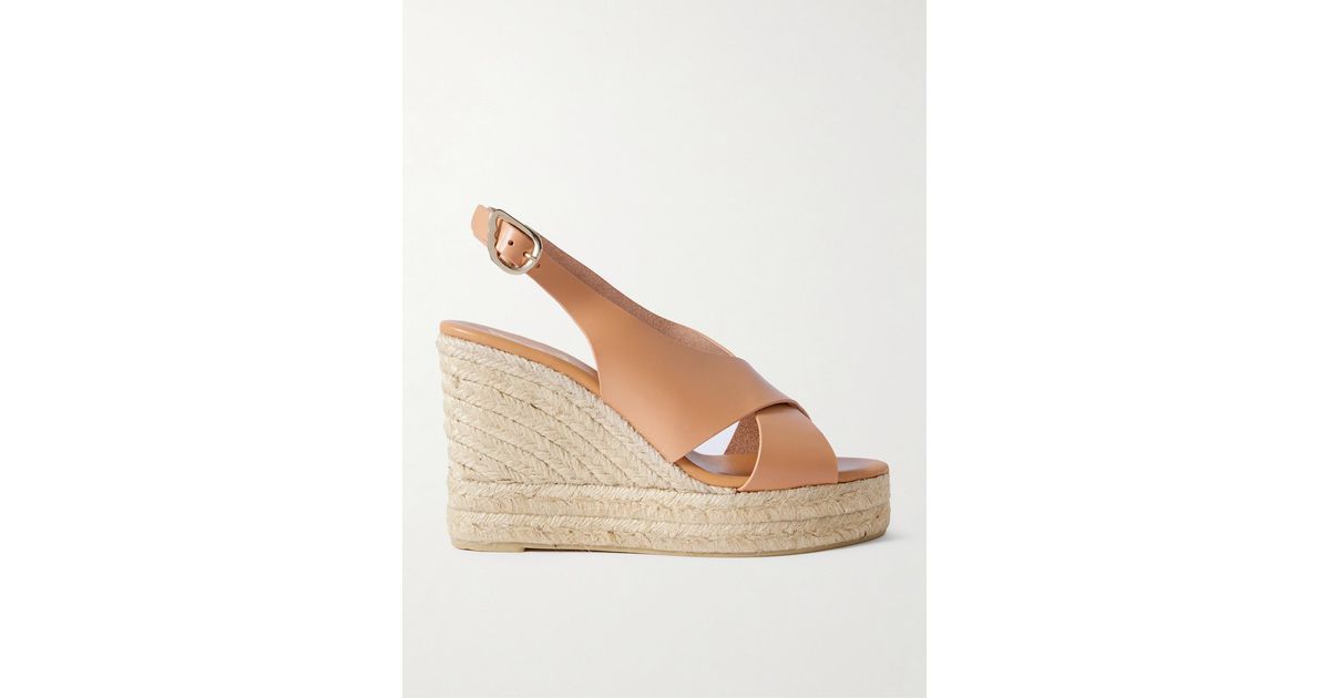 Ancient Greek Sandals Maria Leather Espadrille Wedge Sandals in Natural ...