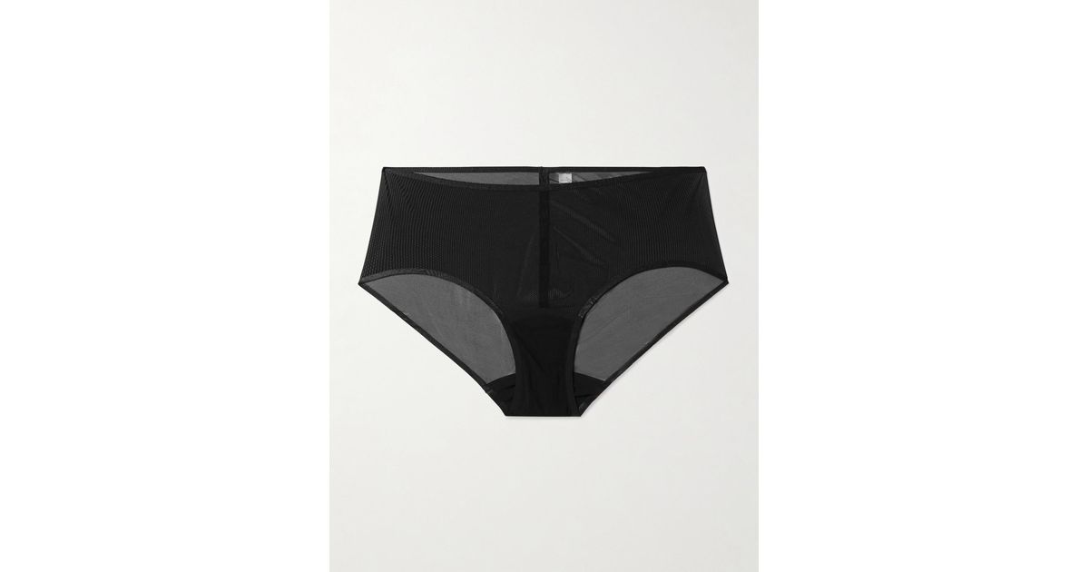 Commando Stretch-Mesh Briefs in Black | Lyst