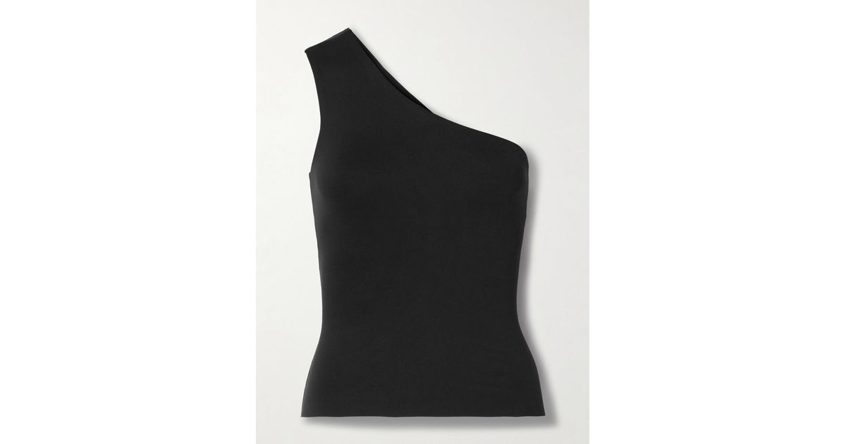 Nike One-Shoulder Dri-Fit Tank in Black | Lyst