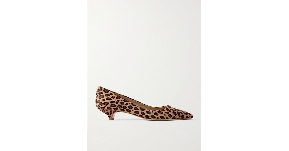 Jamie Haller Kitty Leopard-Print Calf Hair Pumps in Natural | Lyst
